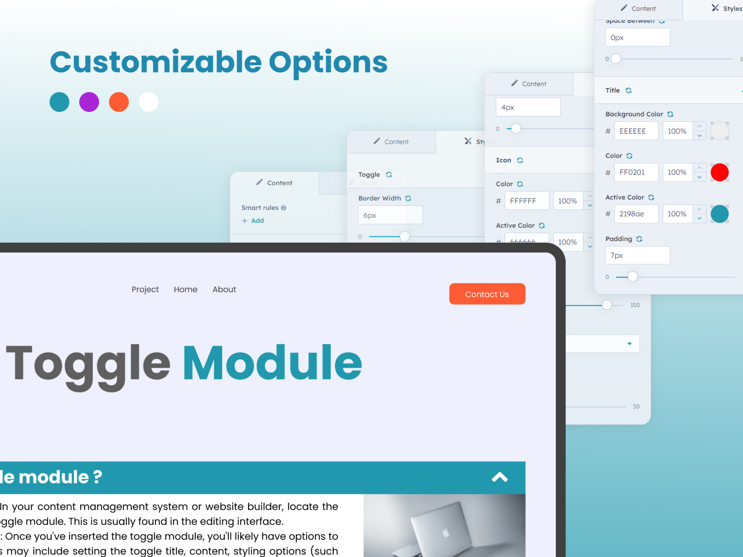 Streamline your content with sleek, interactive toggles that keep your page neat and engaging.